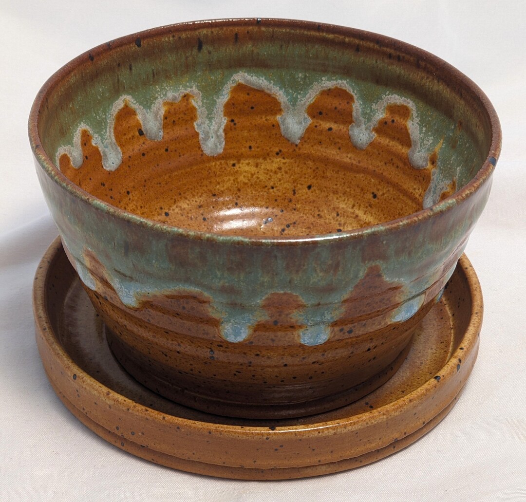 Gold Flower Pot, Rustic Flower Pot, Handmade Flower Pot, Pottery ...