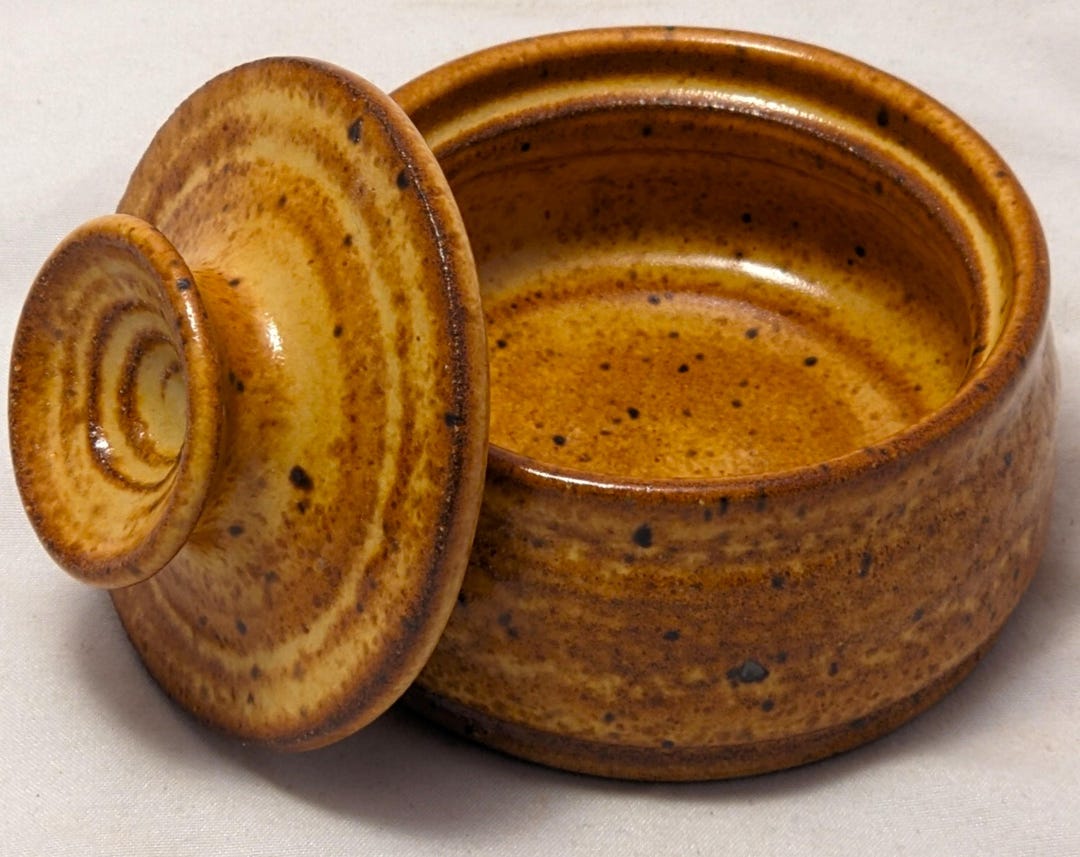 Rustic Goldenrod Lidded Salt Cellar - Etsy