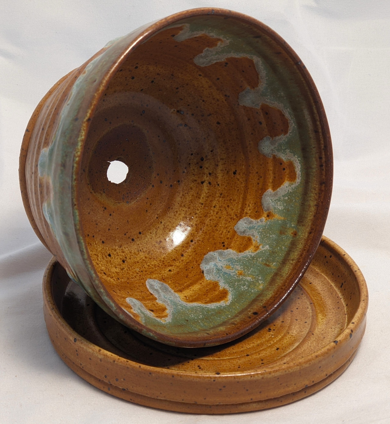 Gold Flower Pot, Rustic Flower Pot, Handmade Flower Pot, Pottery ...