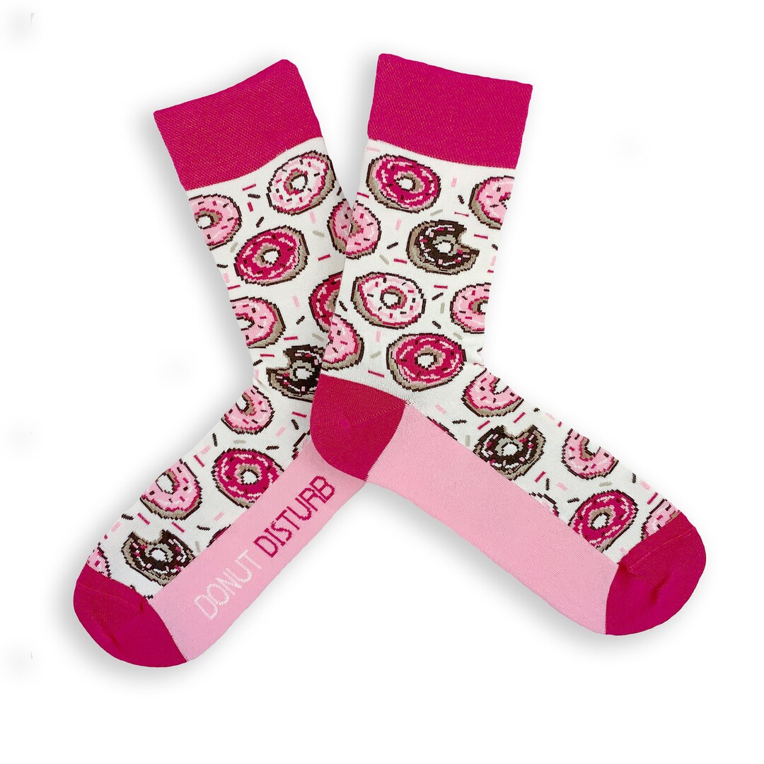 Bamboo Donut Socks Donut Disturb Novelty Socks Pink Socks Gift for Her ...