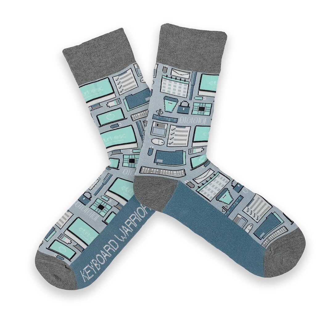 Bamboo Computer Geek Socks, Novelty Keyboard Warrior, Sustainable IT Computing Gift for Him ...