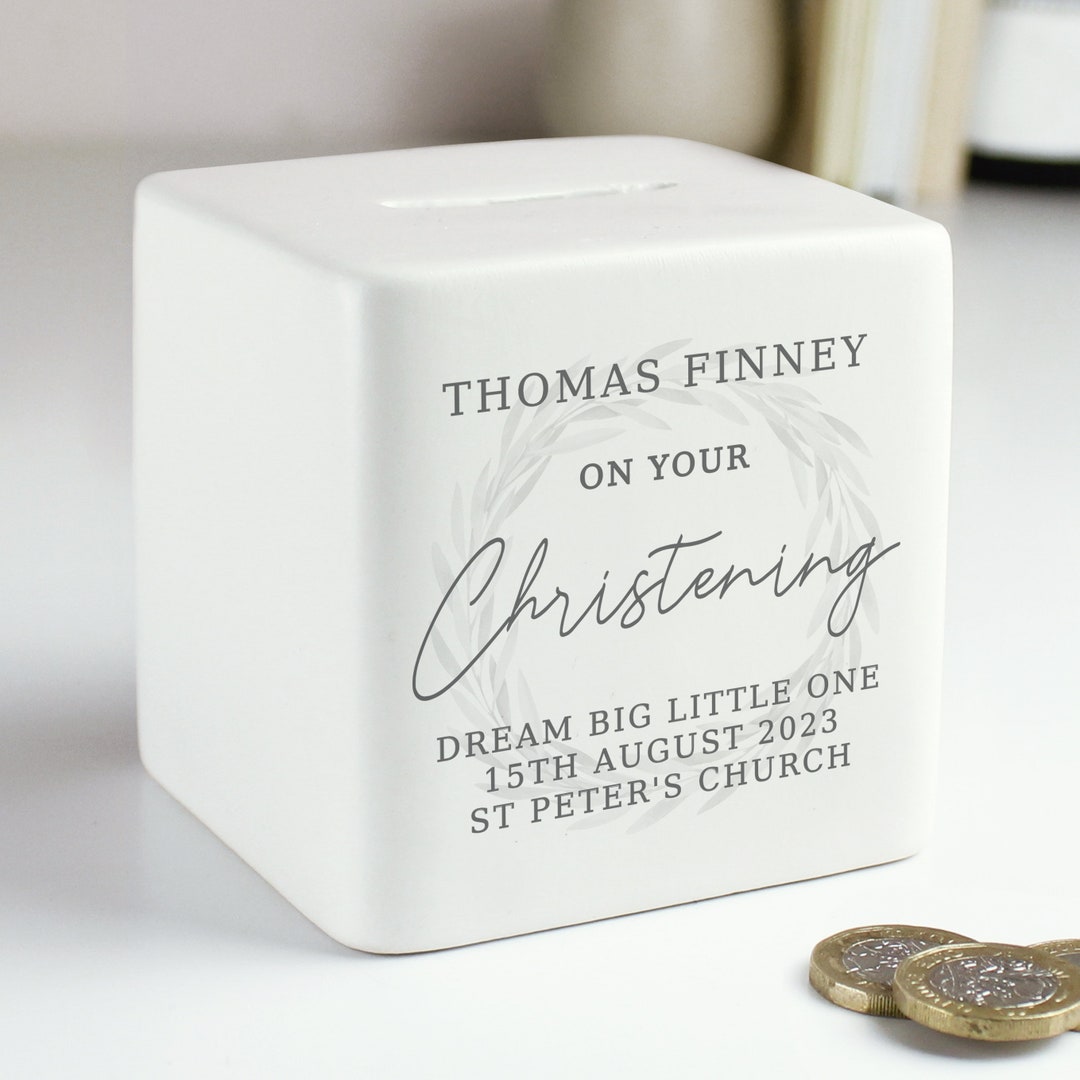 Personalised on Your Christening Money Box Keepsake Gift I Godson I ...