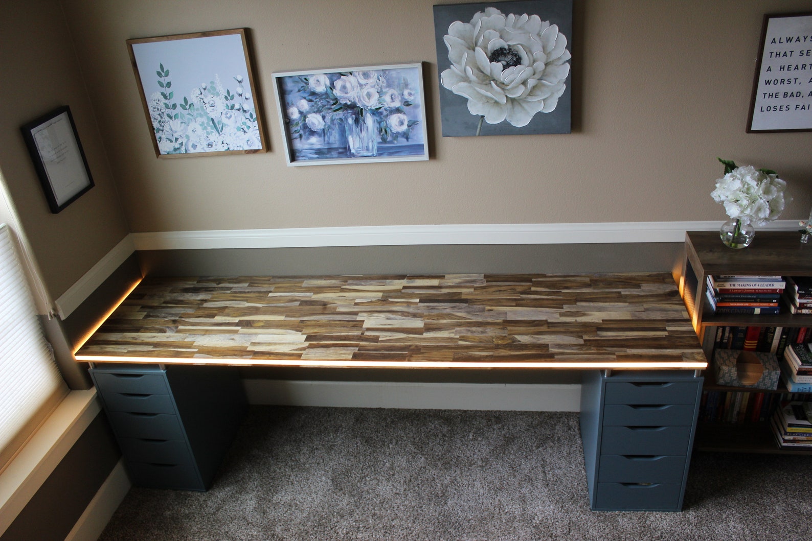 Butcher Block Office Desk Top / Table Top / Island Counter Top With ...