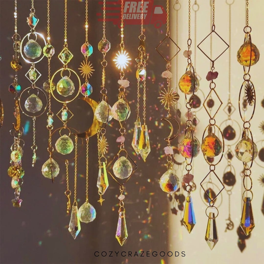 Sun Catcher Crystal, Window Hanging Sun Catcher, Wall Hanging Crystal ...