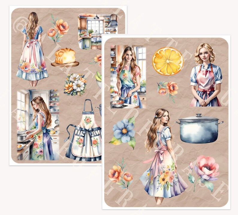 Digital and Printable Homemaker Style Stickers for Journals, Planners ...