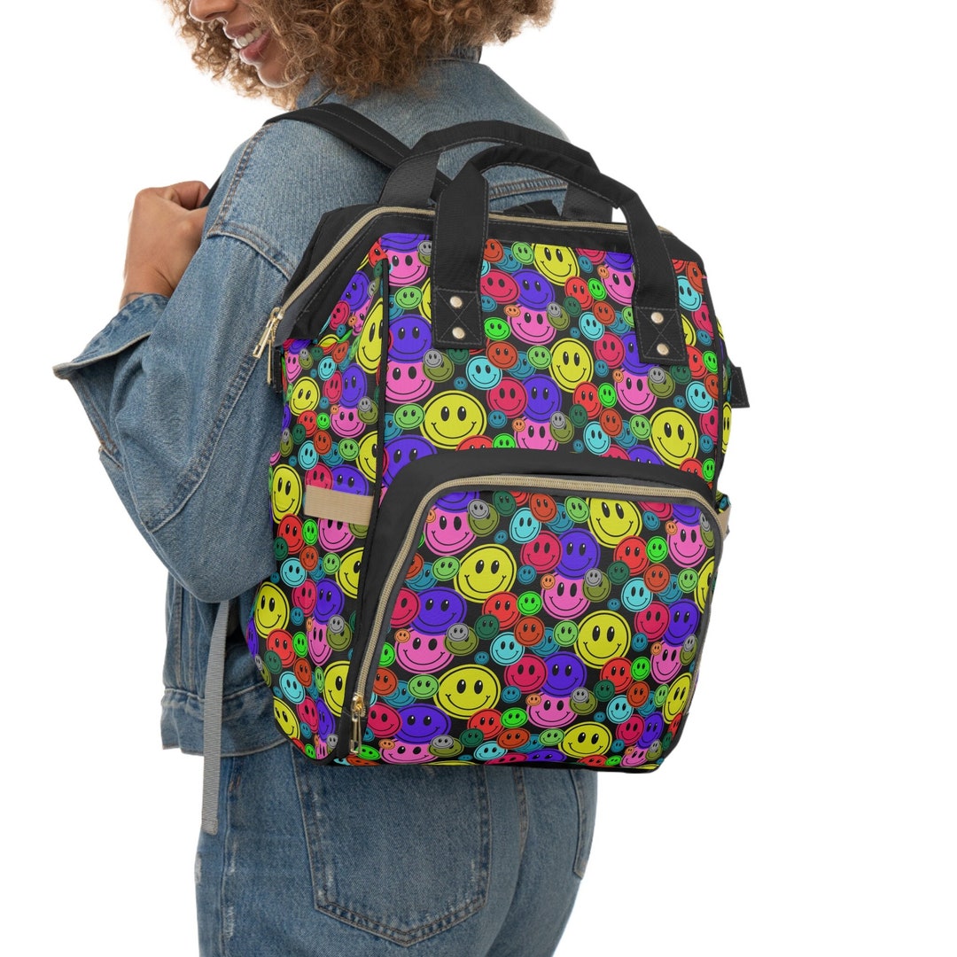 Smiley Face Multifunctional Diaper Bag Backpack School Bag - Etsy