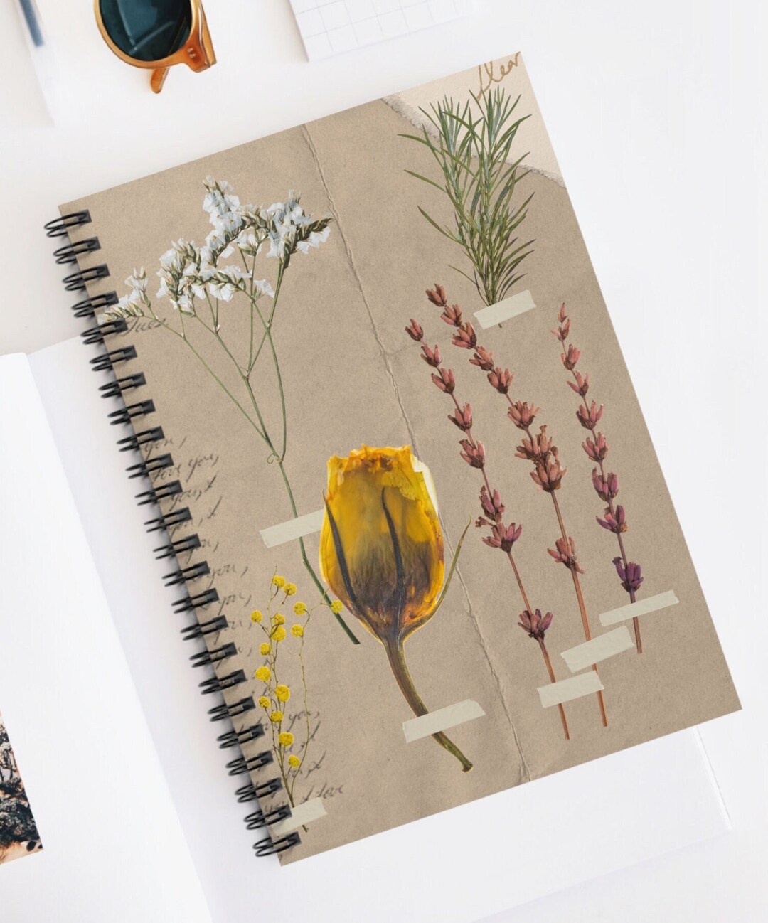 Pressed Flowers Vintage Victorian Gothic Spiral Notebook Ruled Line ...
