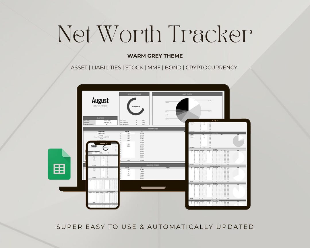 Easy Net Worth & Investment Tracker | Personal Finance Spreadsheet ...