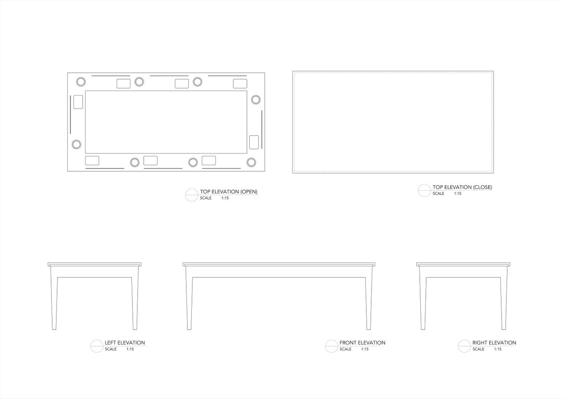 DIY Game Table Digital Plans PDF technical Drawings With Measurements ...