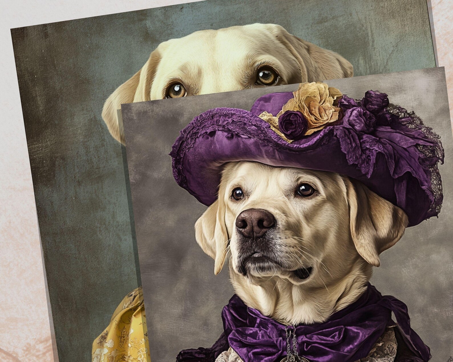 Labrador Retriever Portrait, Lord, Renaissance Dog, Wearing Dress, in ...