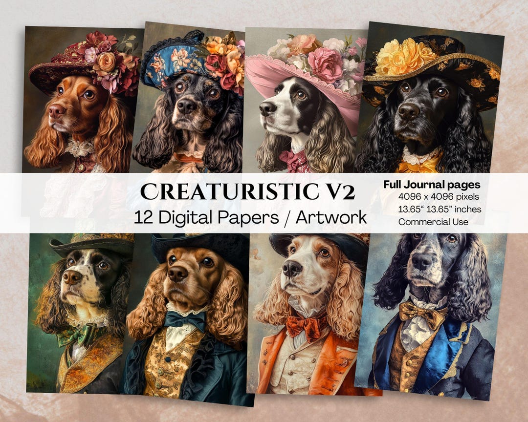 English Cocker Spaniel Renaissance Dog, Gentleman Lady, Medieval ...