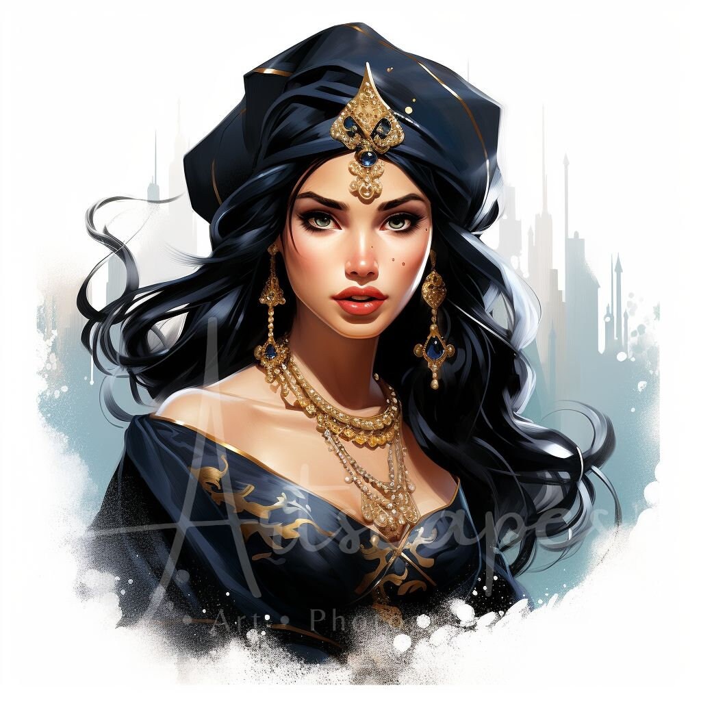 Indian Princess Art, Indian Woman Art, Indian Lady, Digital Download ...