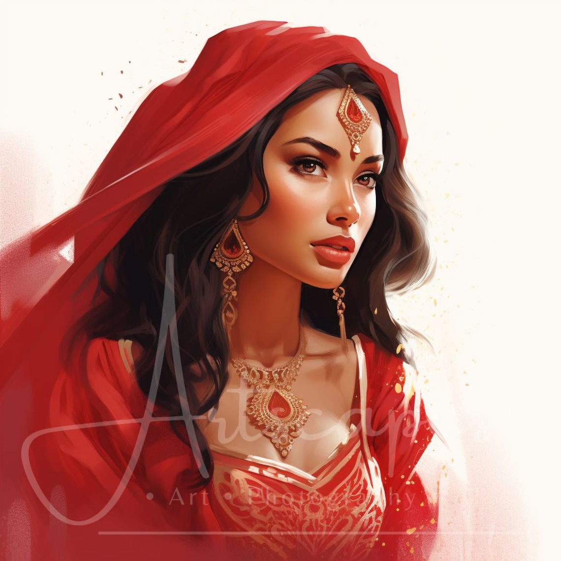 Arabian Princess Art, Arab Woman Art, Queen Art, Digital Download, Art ...