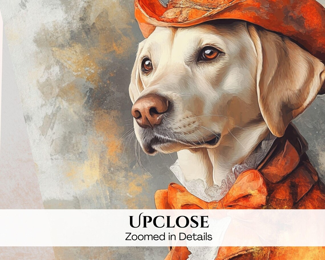 Labrador Retriever Portrait, Lord, Renaissance Dog, Wearing Dress, in ...