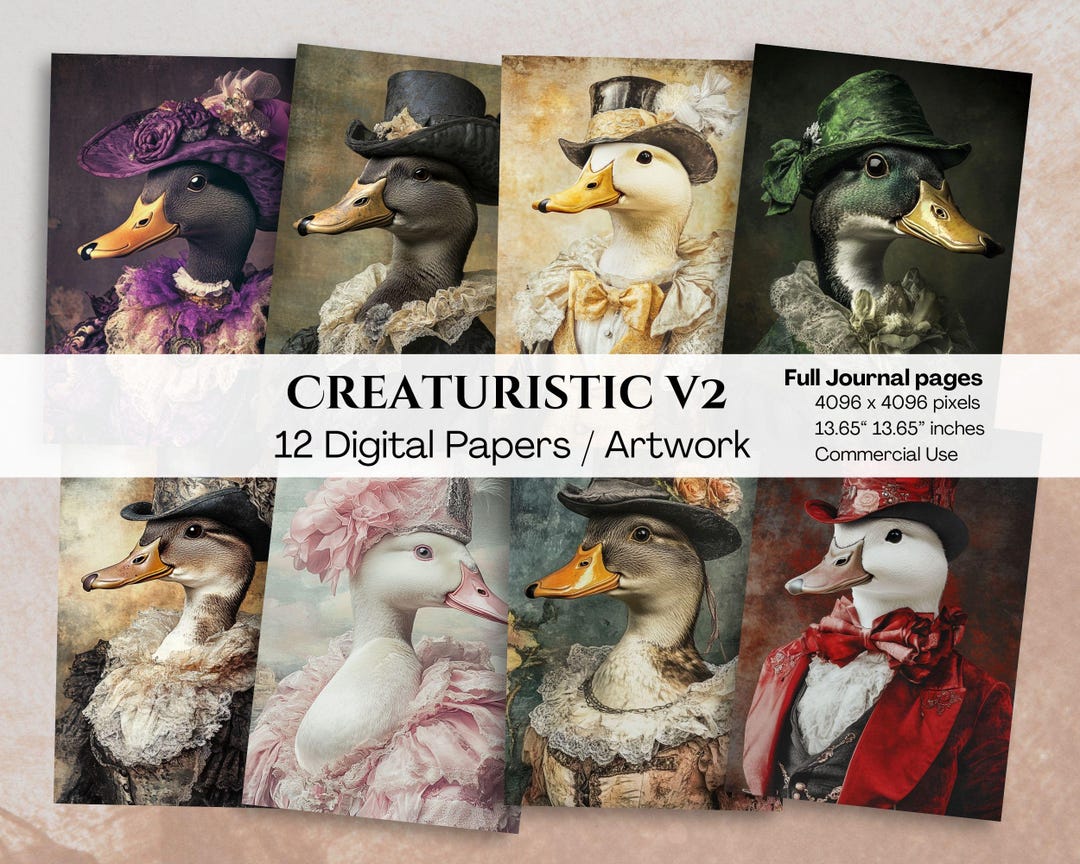 Duck Portrait, Ducks in Clothes, Vintage Ducks, Duck Art, Duck Wardrobe ...