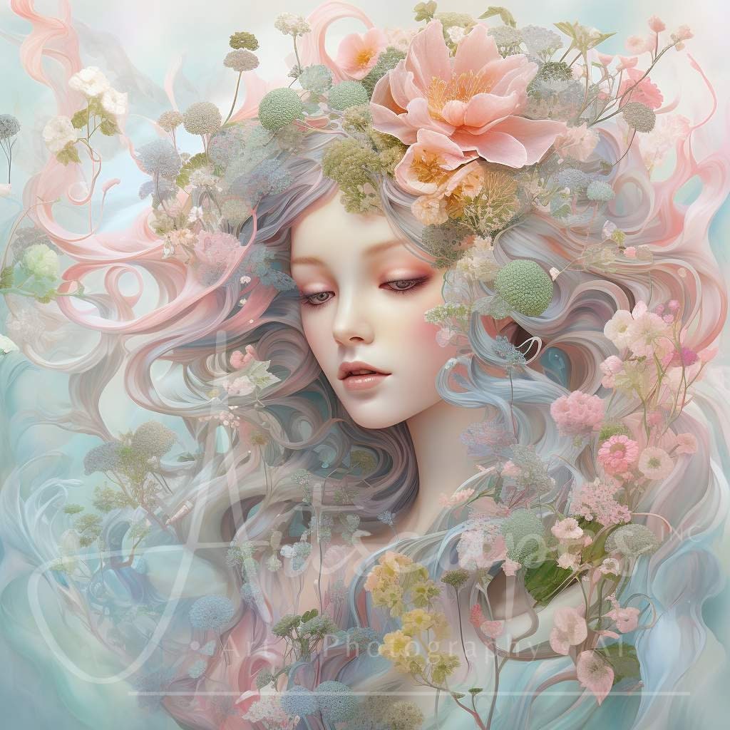 Floral Girl, Floral Woman, Flower Lady, Floral Artwork, Flower Girl ...