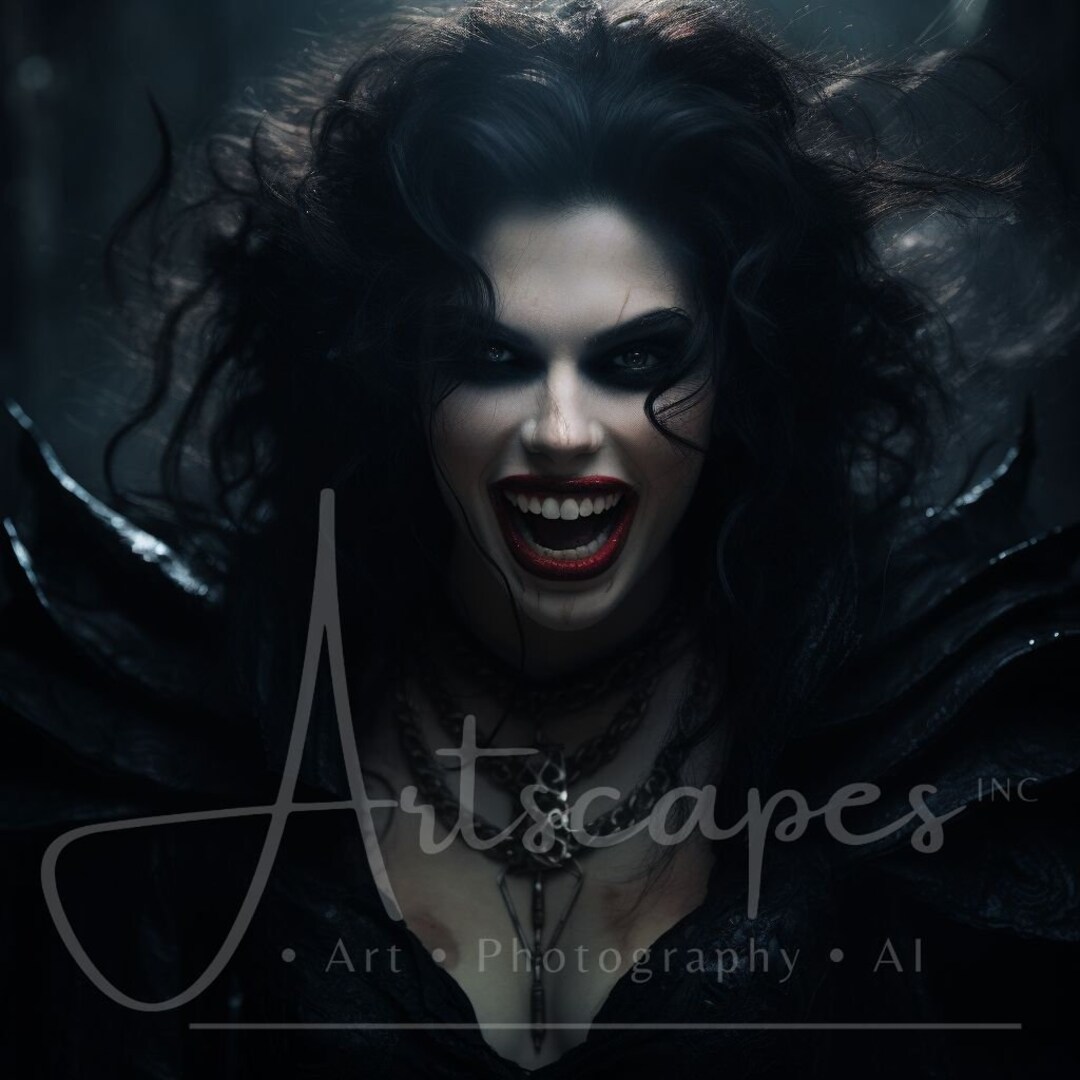 Vampire Lady Art, Vampiress Art, Dark Woman, Evil, Digital Download ...