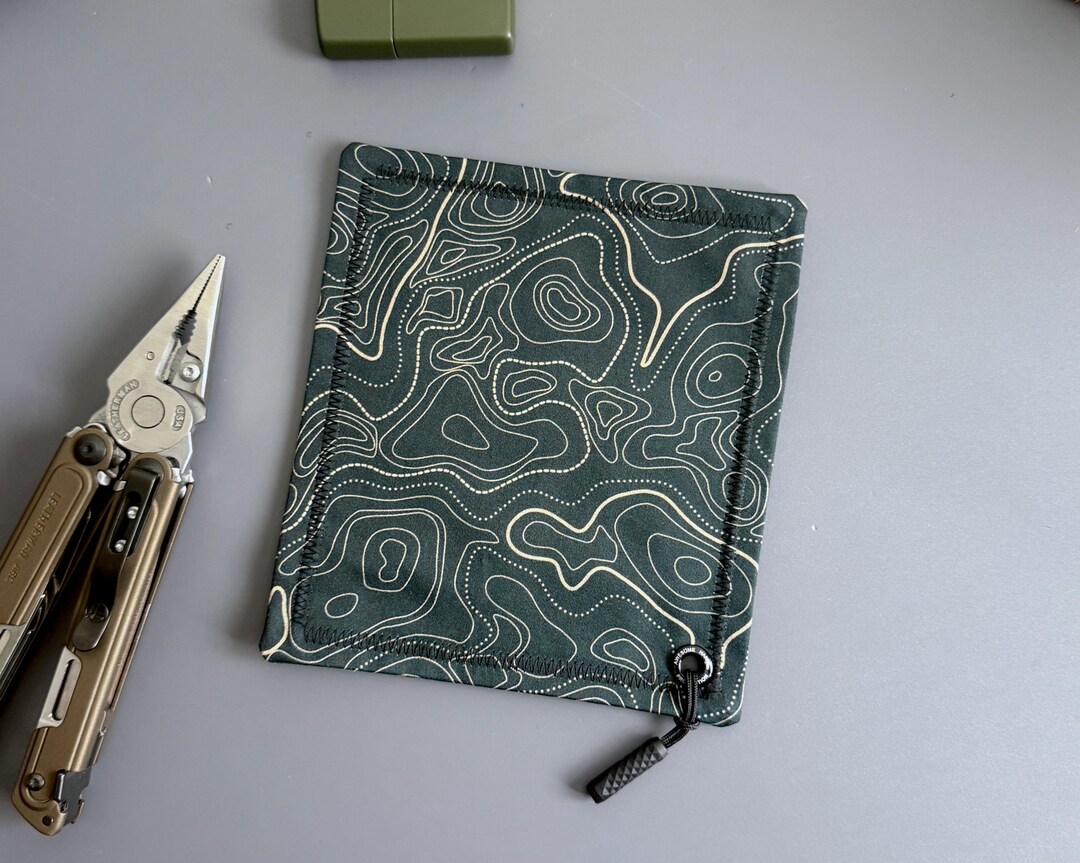 Topo Handkerchief: Modern Coal Microfiber Hank With Lanyard - Etsy