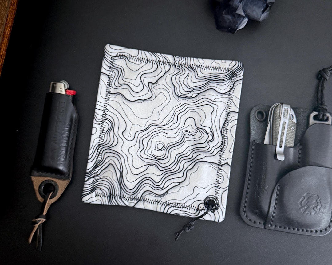 Arctic Topo Hank | Modern Microfiber Handkerchief | White and Black ...