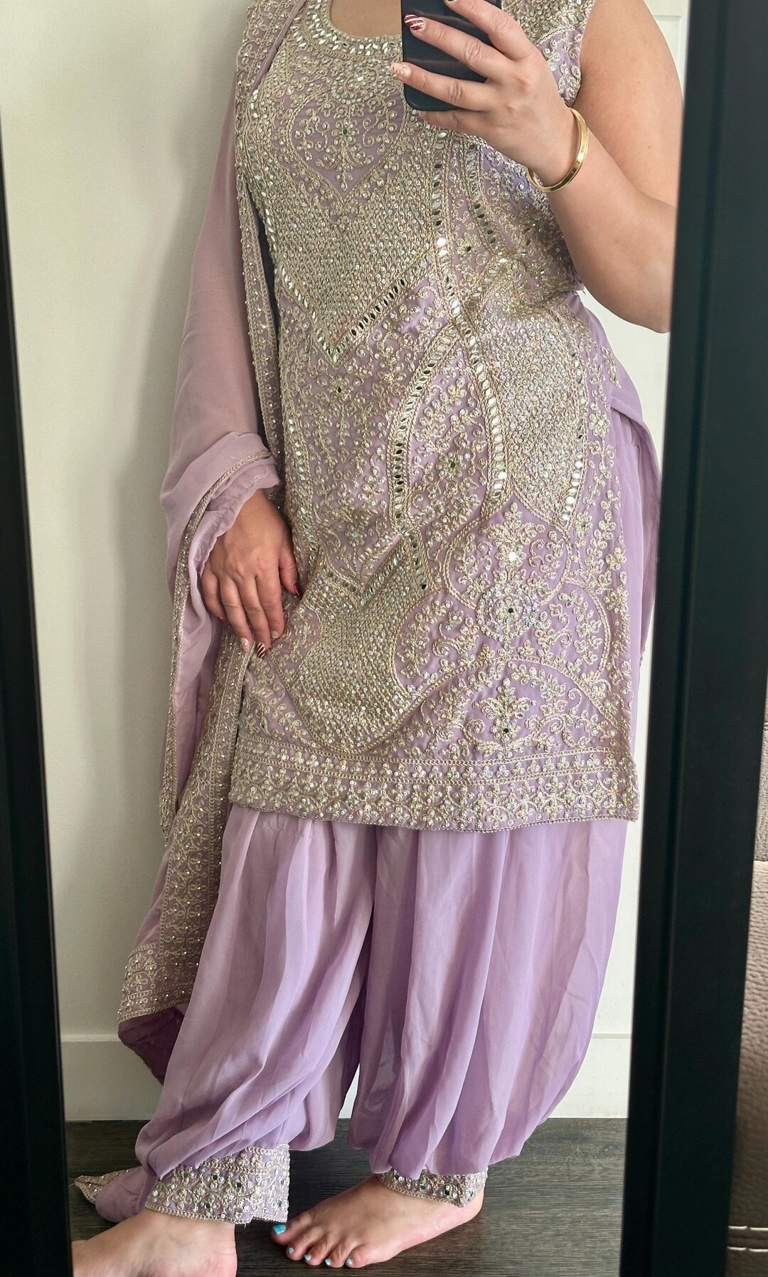 Pakistani Indian Suit Lavender Color for Wedding Reception Sangeet and ...