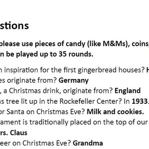 Christmas Trivia Bingo Game 12 Cards - Etsy