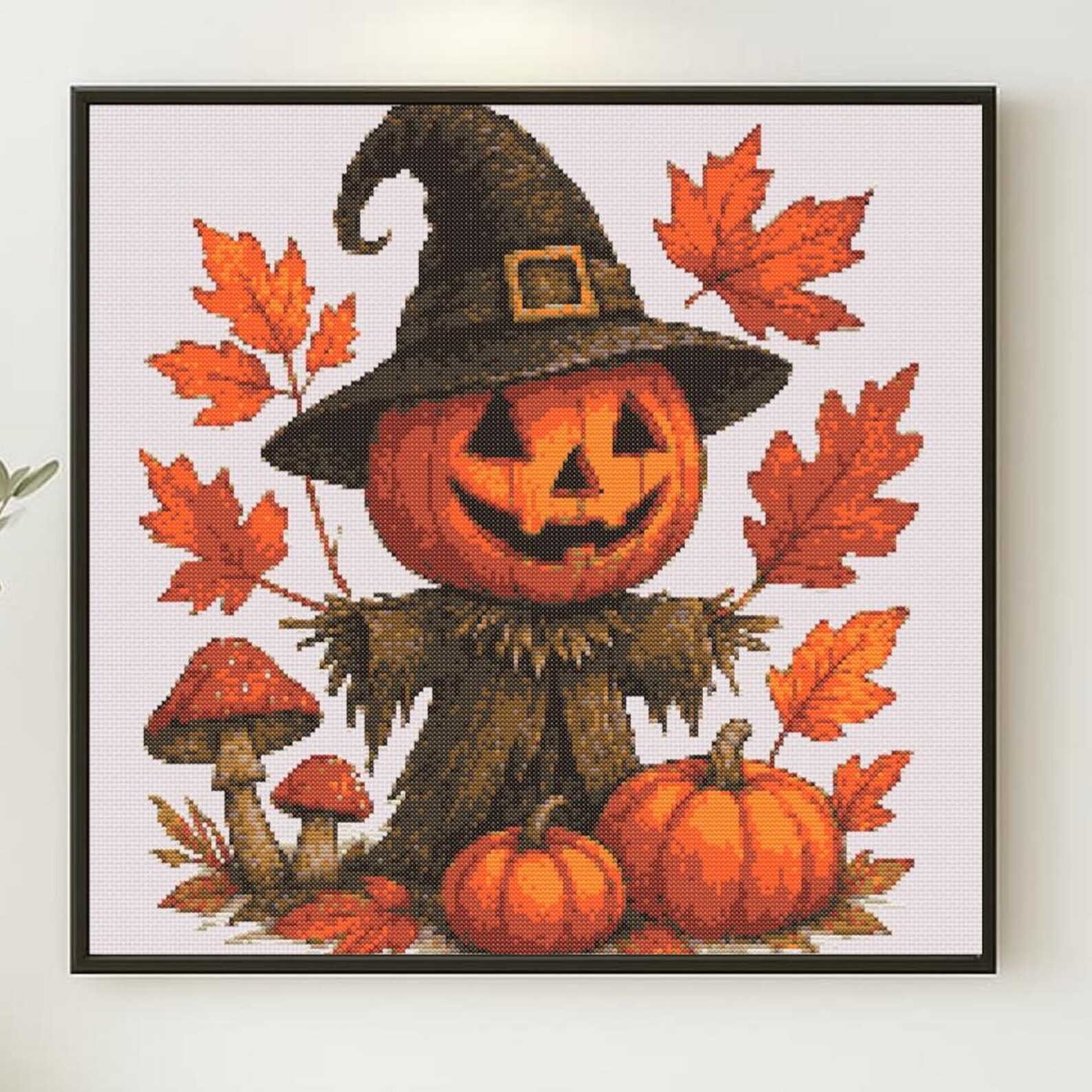 Pumpkin Scarecrow Cross Stitch Pattern: Halloween Embroidery (PDF ...