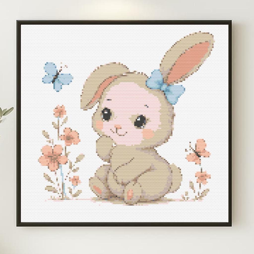 Cute Rabbit Cross Stitch Pattern Pdf Digital Download Super Easy Cross ...