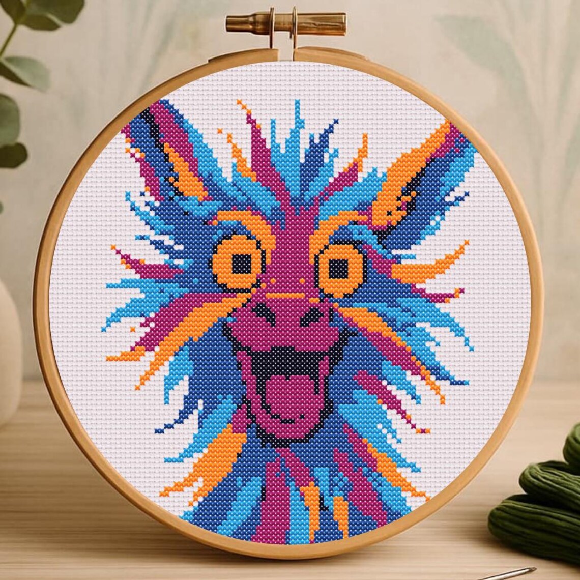 Colorful Monster Cross Stitch Pattern Pdf Digital Download- Vibrant ...