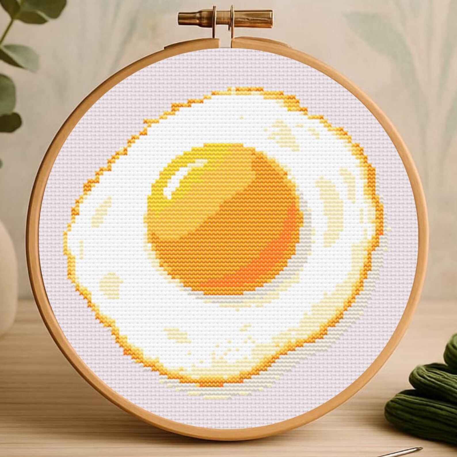 Fried Egg Cross Stitch Pattern, Food Embroidery Design (PDF Download ...