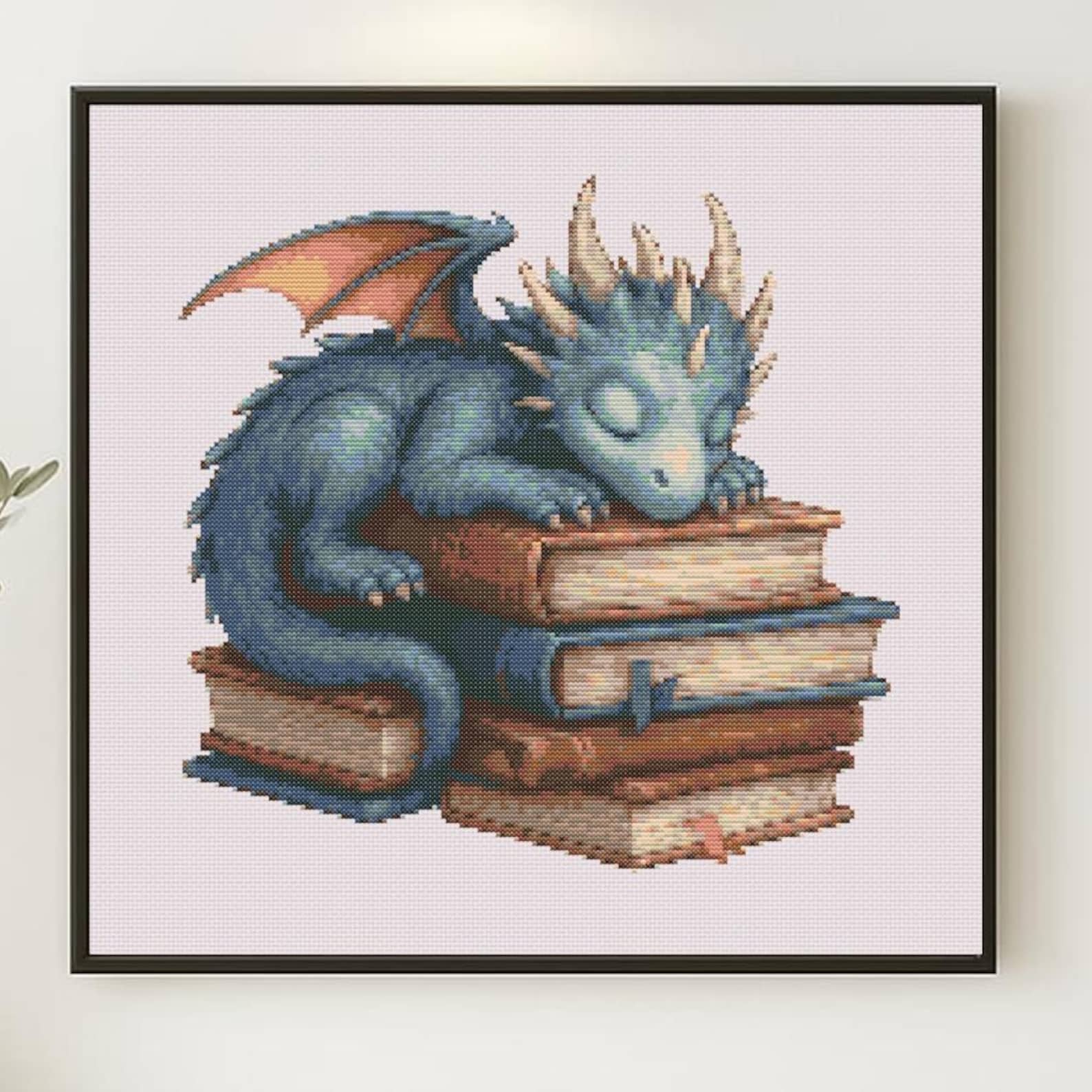 Sleeping Dragon Cross Stitch Pattern: Fantasy Embroidery (PDF Download ...