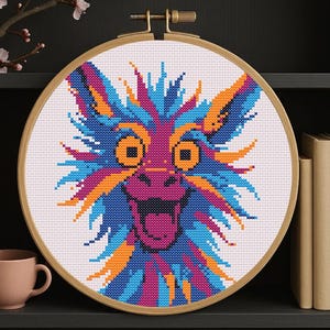 Colorful Monster Cross Stitch Pattern Pdf Digital Download- Vibrant ...