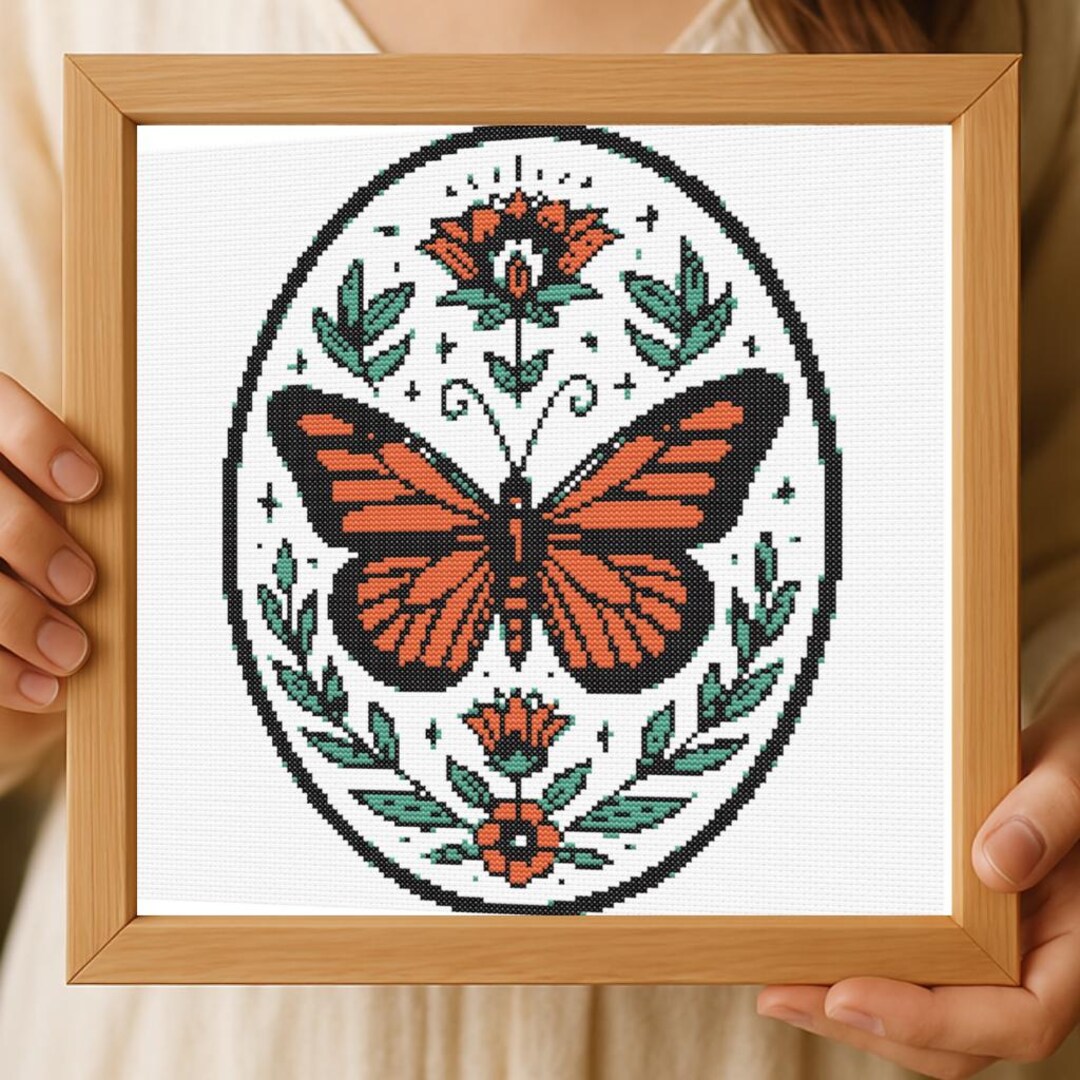 Butterfly Cross Stitch Insect Digital Download Spring Flowers Hen Best ...