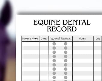 Equine First Aid Kit Check List, Horse Care Tracker, Horse Medical ...