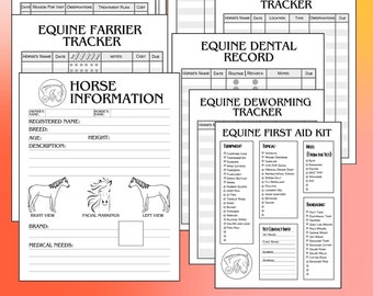 Equine First Aid Kit Check List, Horse Care Tracker, Horse Medical ...