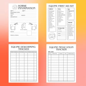 Digital Equine Medical Tracker, Horse Medical Record, Equine Journal ...