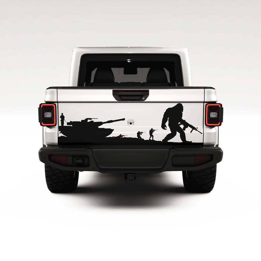 Bigfoot Soldier Door Decals. Fits Jeep Gladiator Tailgate Stickers ...