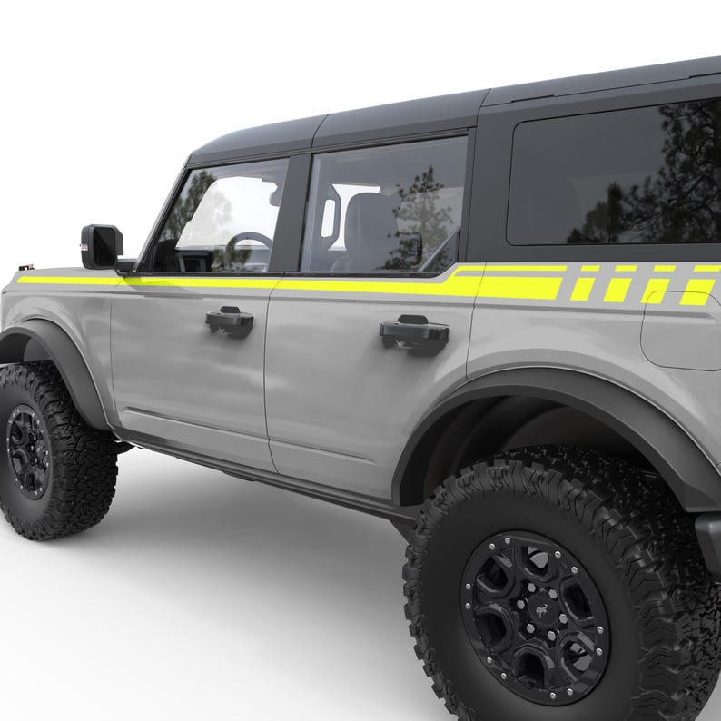 For 2021+ Ford Bronco Stickers. Long Body Stripes Side Doors Decals for ...