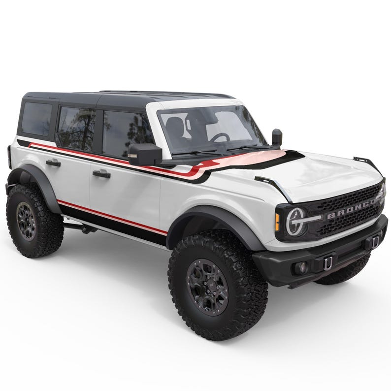 Tri-colour Retro Stripes Bundle for Ford Bronco 2021+. for Ford Bronco ...