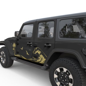 Fits Jeep Decals - Wave Beach Graphics Vinyl Decals for Jeep Wrangler ...