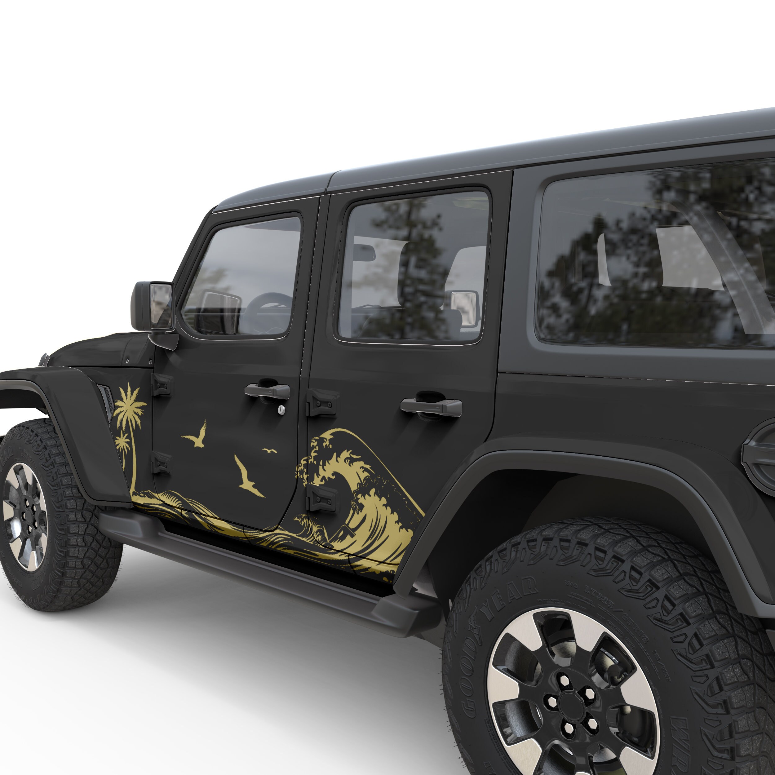 Fits Jeep Decals - Wave Beach Graphics Vinyl Decals for Jeep Wrangler ...