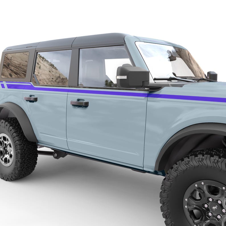 For 2021+ Ford Bronco Stickers. Long Body Stripes Side Doors Decals for ...
