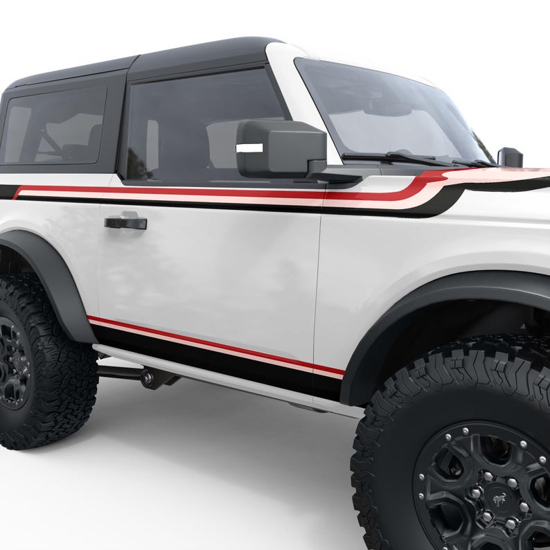 Tri-colour Retro Stripes Bundle for Ford Bronco 2021+. for Ford Bronco ...