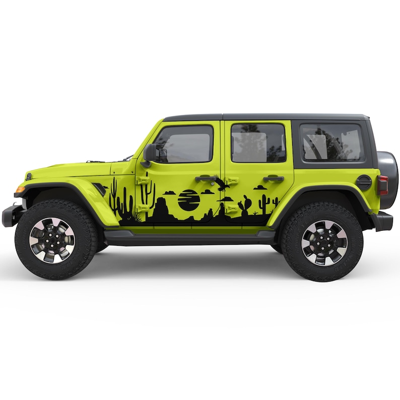 Fits Jeep Graphics Decals - Desert Landscape off Road Stickers for Jeep ...