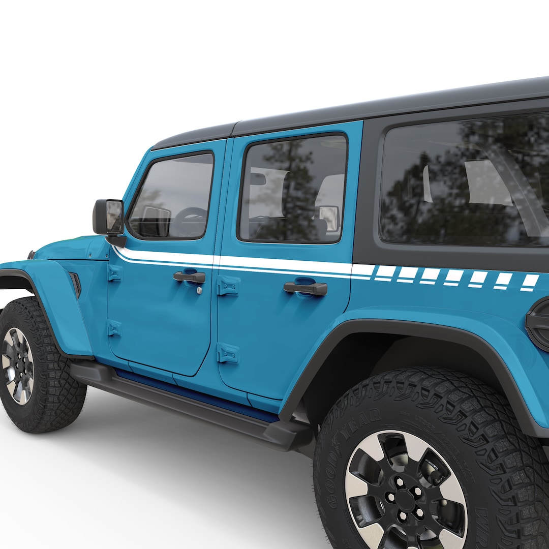 Fits Jeep Wrangler Stickers. Racing Sport 4X4 Stripe Door Decals. High ...