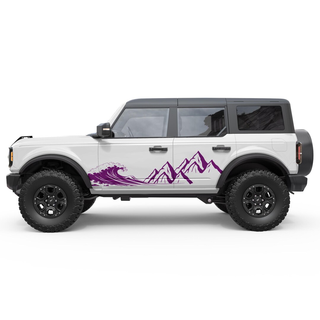 For Ford Bronco Decal 2021. Wave Mountain Door Decals. Vinyl Graphics ...