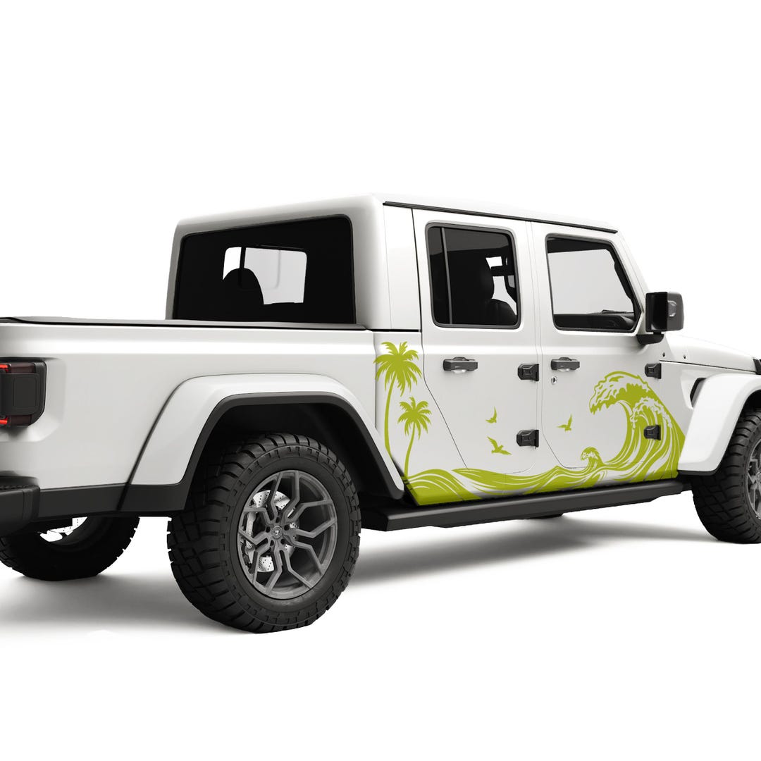 Fits Jeep Gladiator Decal. Wave Beach Full Side Door Decals. High ...