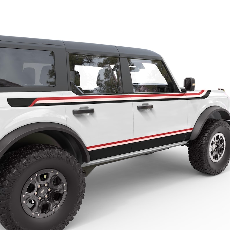 Tri-colour Retro Stripes Bundle for Ford Bronco 2021+. for Ford Bronco ...
