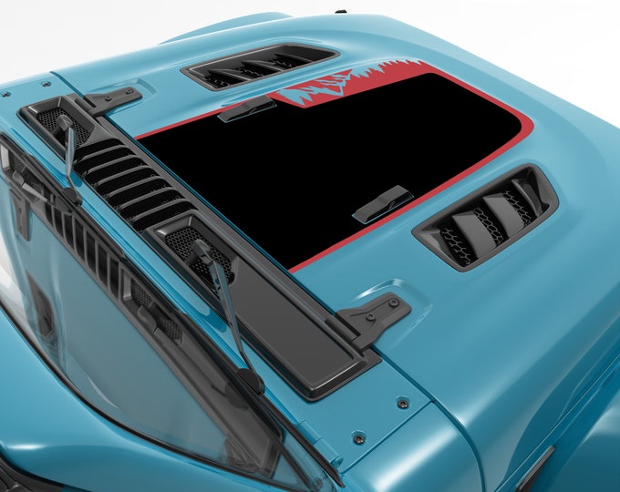 Topographic Map Hood Decal Glossy or Matte Finish-fits 2018 Wrangler JL ...