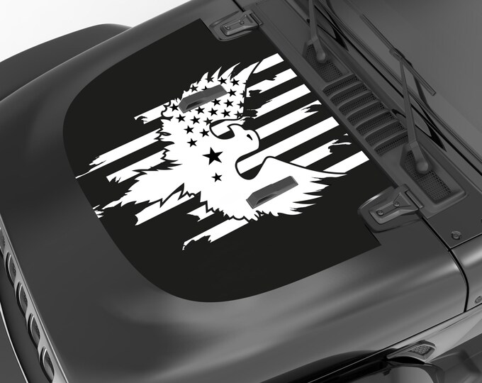 Topographic Map Hood Decal Glossy or Matte Finish-fits 2018 Wrangler JL ...