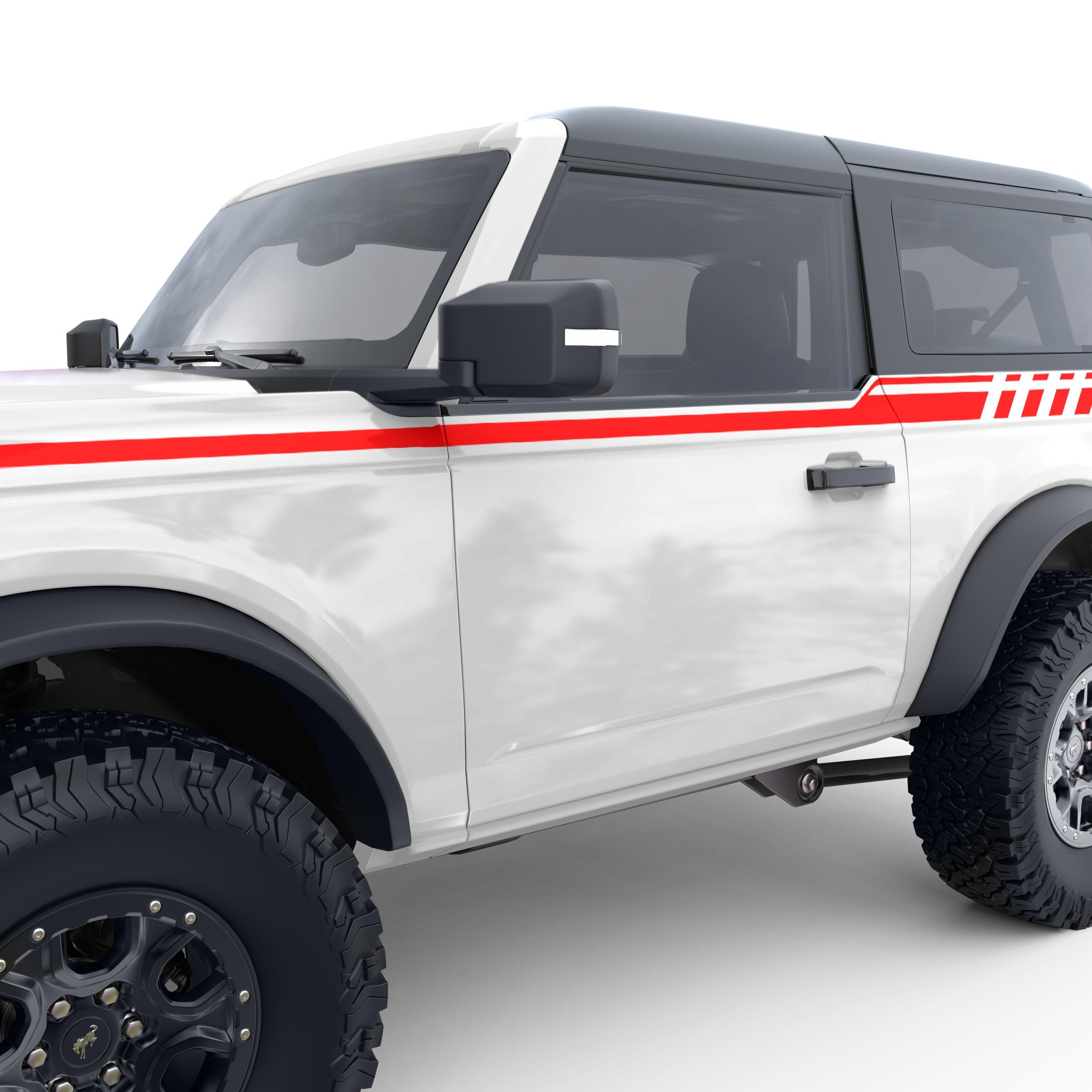 For 2021+ Ford Bronco Stickers. Long Body Stripes Side Doors Decals for ...